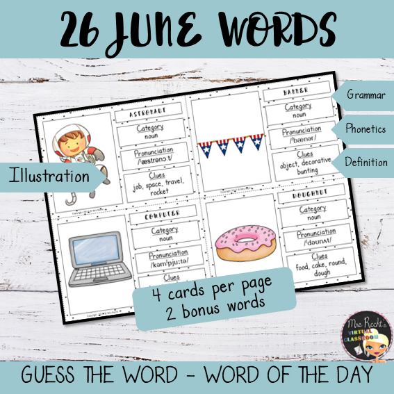 Rituel Mot du jour - Juin - Mrs Recht's Classroom