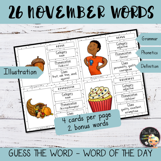 Rituel Mot du jour - Novembre - Mrs Recht's Classroom