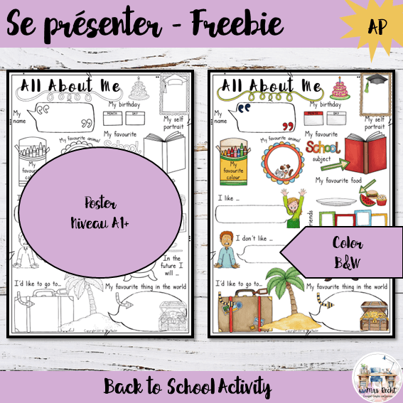 [AP] Se présenter - Freebie - Mrs Recht's Classroom