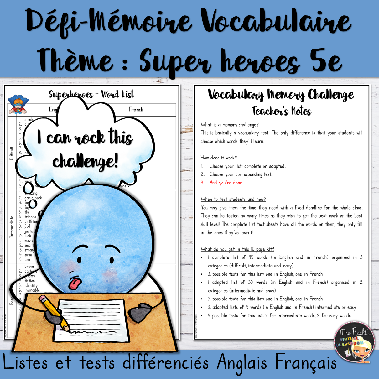 Défi-mémoire Superheroes 5e - Mrs Recht's Classroom