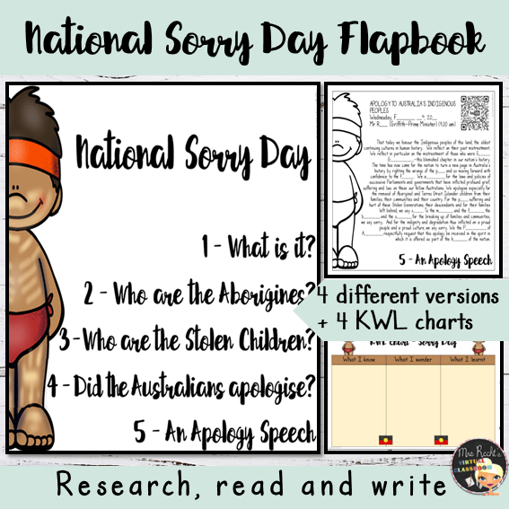 Flapbook National Sorry Day - Mrs Recht's Classroom