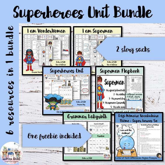 Séquence Superheroes - Bundle 6e - Mrs Recht's Classroom
