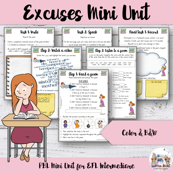 Séquence Homework Excuses - 4e Mini - Mrs Recht's Classroom