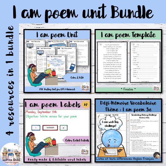 Séquence I am poem - 3e Bundle - Mrs Recht's Classroom