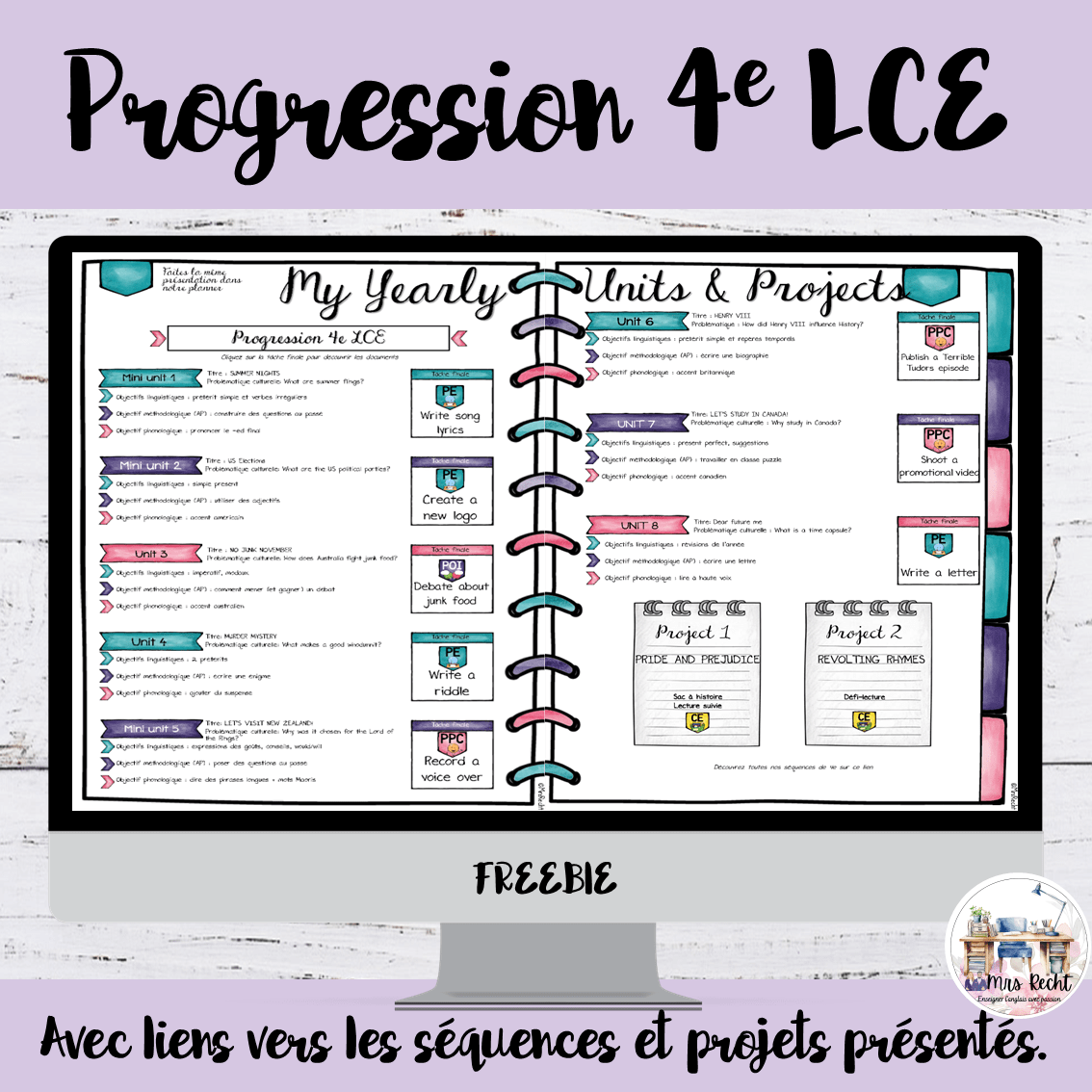 Progression annuelle de 4e LCE - Mrs Recht's Classroom