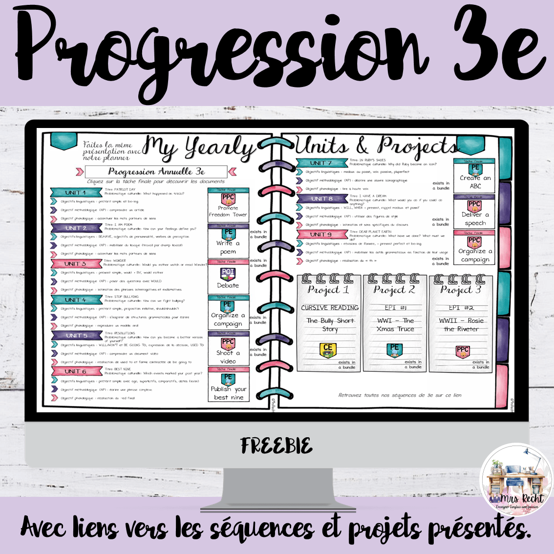 Progression annuelle de 3e - Mrs Recht's Classroom