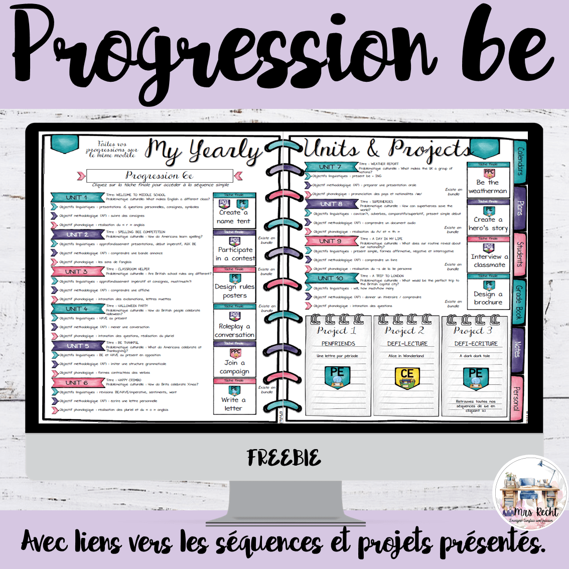 Progression annuelle de 6e - Mrs Recht's Classroom