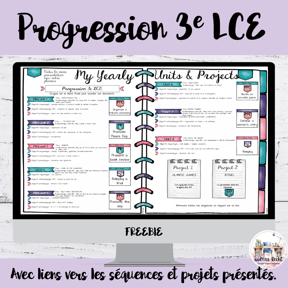 Progression annuelle de 3e LCE - Mrs Recht's Classroom