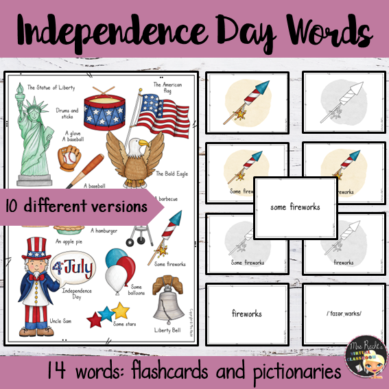 Flashcards Fourth of July avec Pictionary - Mrs Recht's Classroom