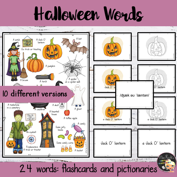Flashcards Halloween avec Pictionary - Mrs Recht's Classroom
