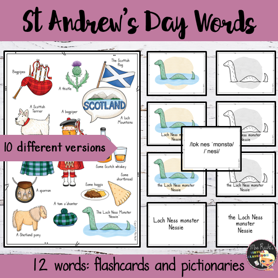 Flashcards Scotland avec pictionary - Mrs Recht's Classroom
