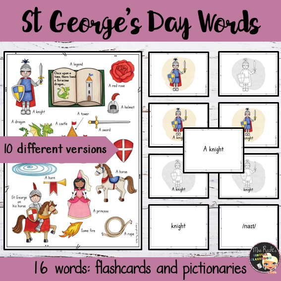 Flashcards St George avec Pictionary - Mrs Recht's Classroom
