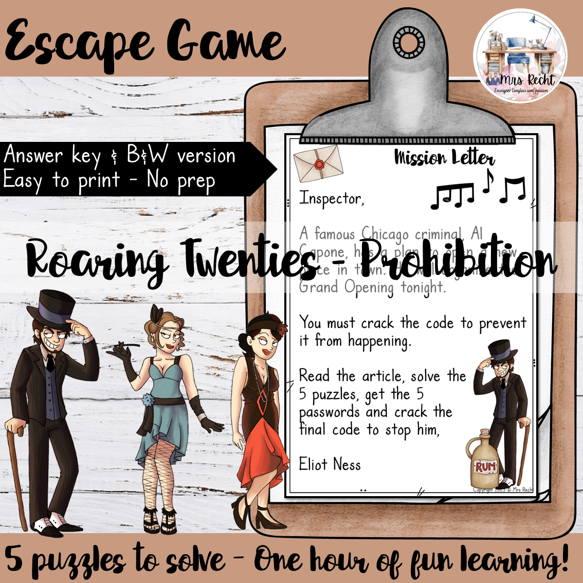 Escape Game Roaring Twenties - 4e - Mrs Recht's Classroom