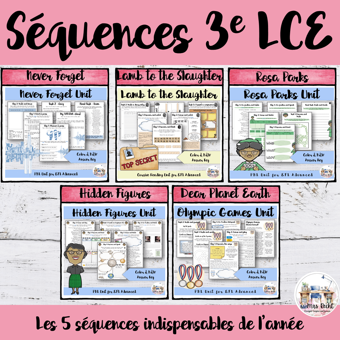Séquences pédagogiques 3e LCE - Mrs Recht's Classroom