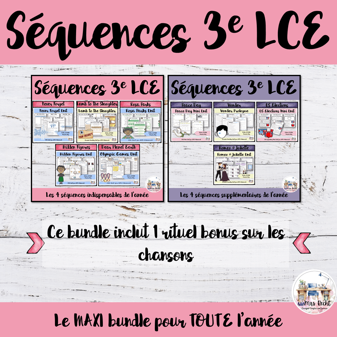 Séquences pédagogiques Année 3e - Mrs Recht's Classroom