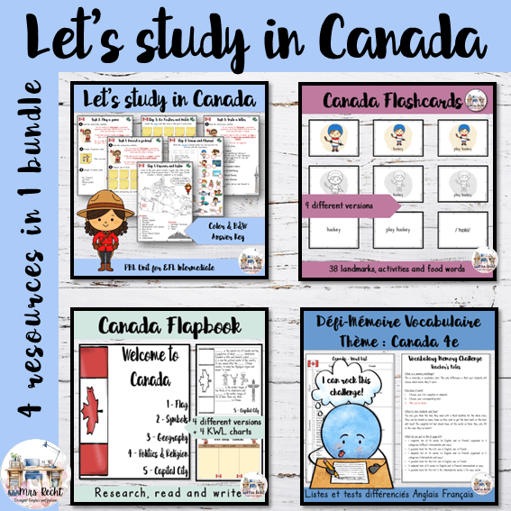 Séquence Let's Study in Canada - 4e LCE Bundle - Mrs Recht's Classroom