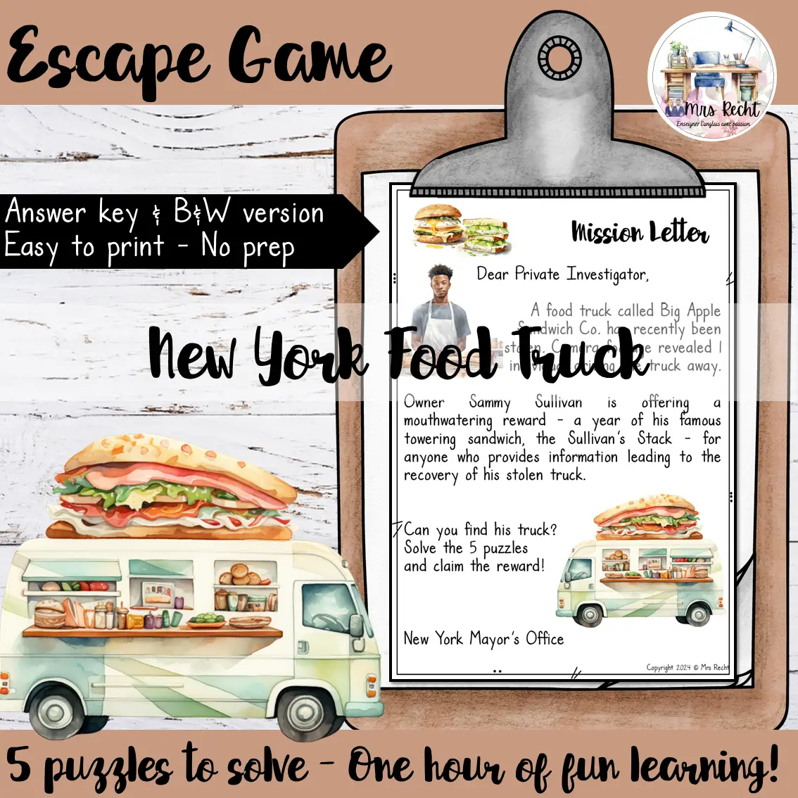 Escape Game Food Truck - 4e - Mrs Recht's Classroom